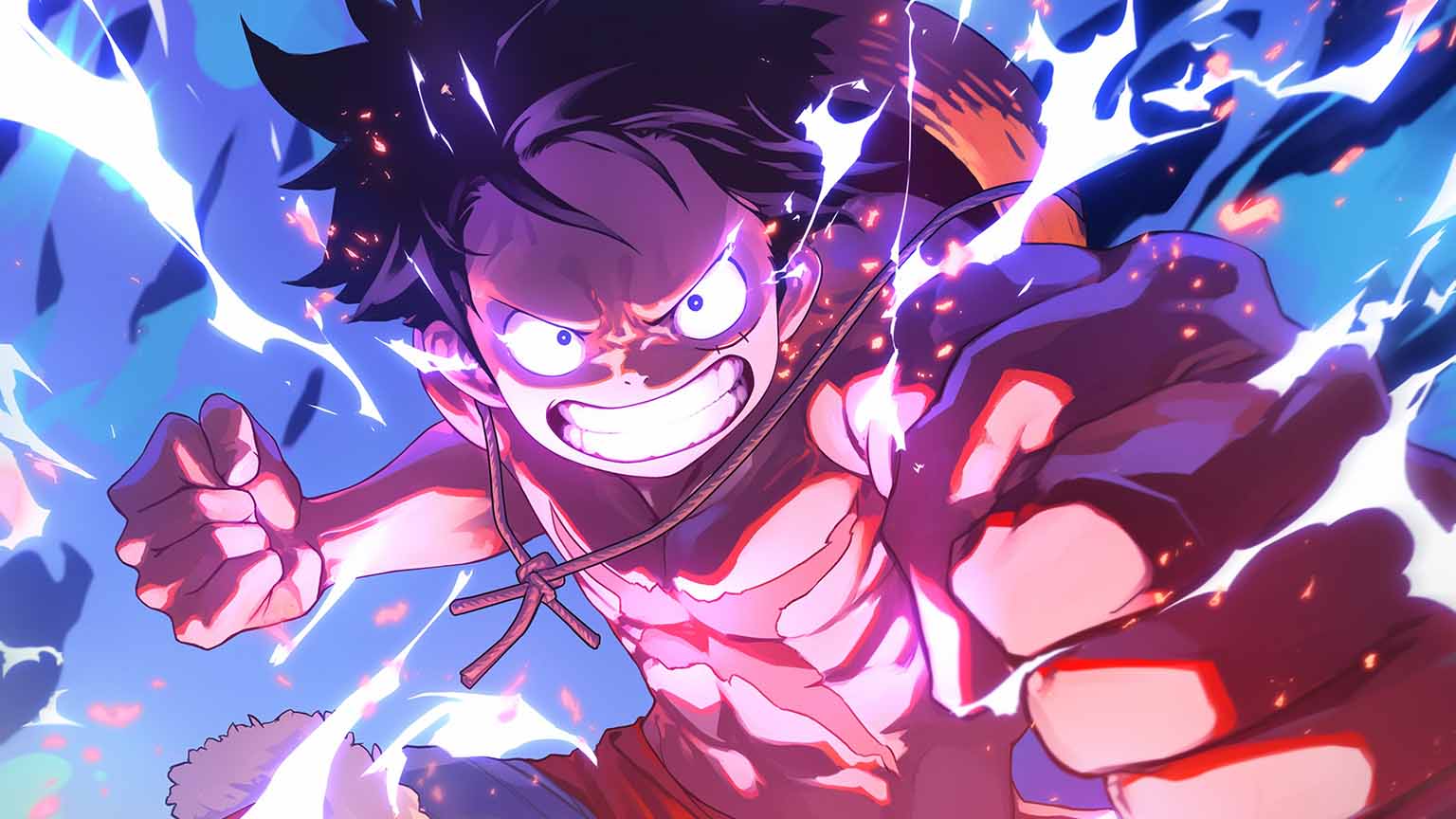 Luffy Gear 5 Uses Power Desktop Wallpaper 4K - Luffy Wallpaper