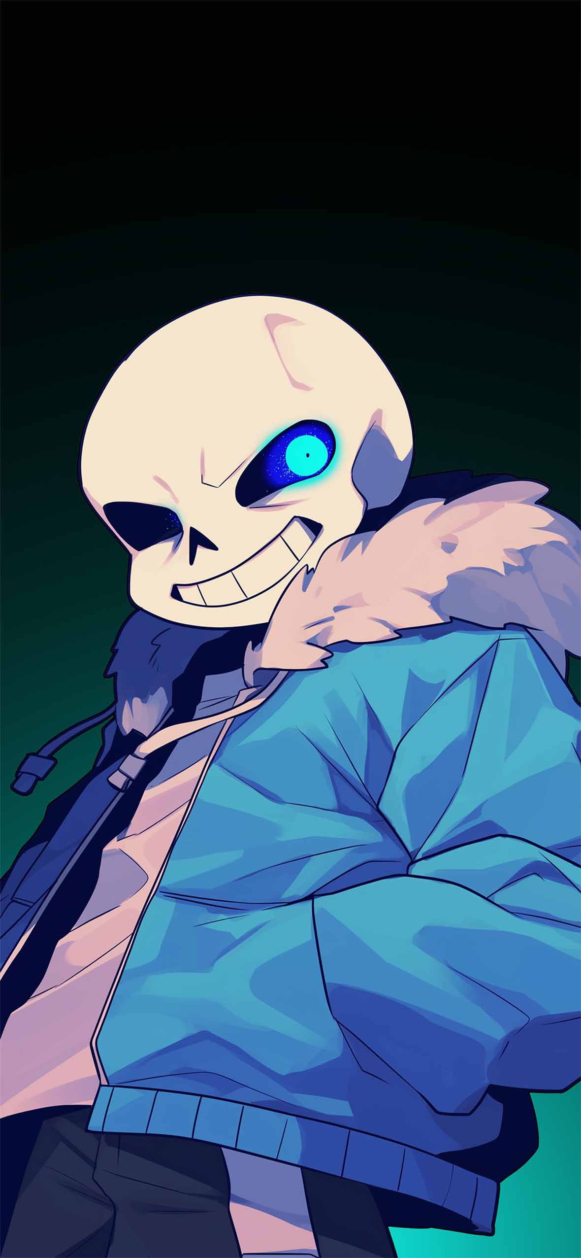 Sans Undertale Glow Blue Jacket Wallpapers - Games Wallpapers