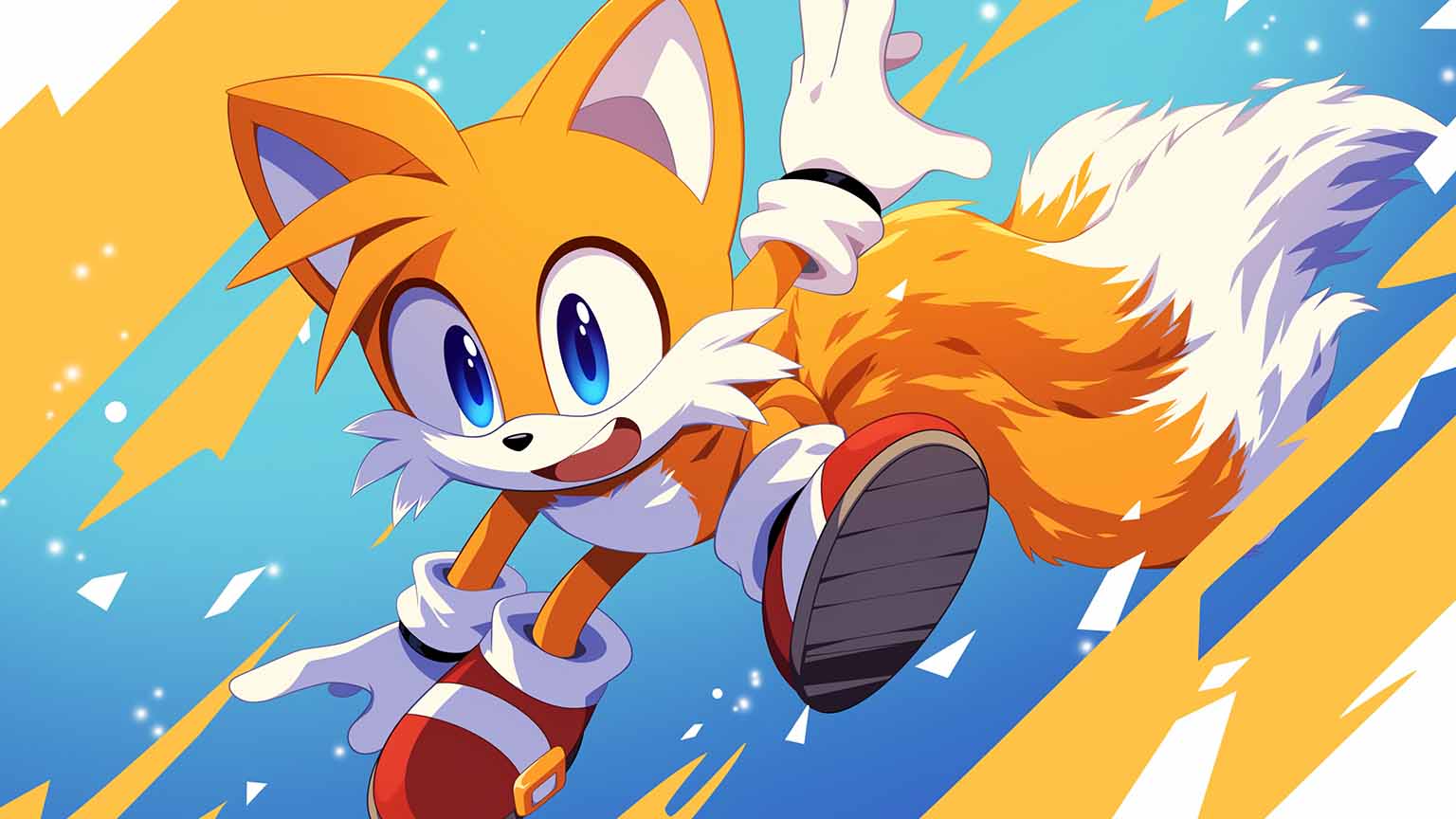 Tails Happy Flight Desktop Wallpaper - Free Sonic Wallpaper