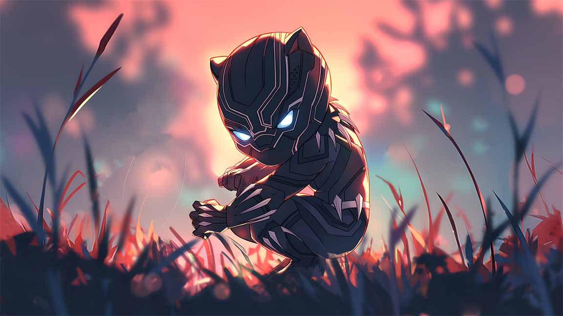 Chibi Black Panther Cute Marvel Desktop Wallpaper - 4K Wallpapers