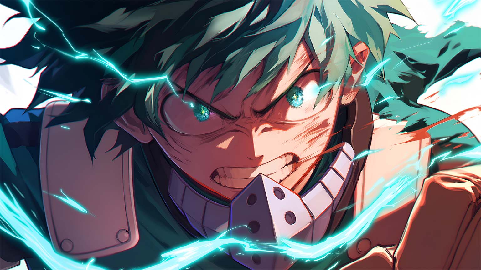 Cool Deku Full Cowling Electric Glow Anime Wallpaper 4K