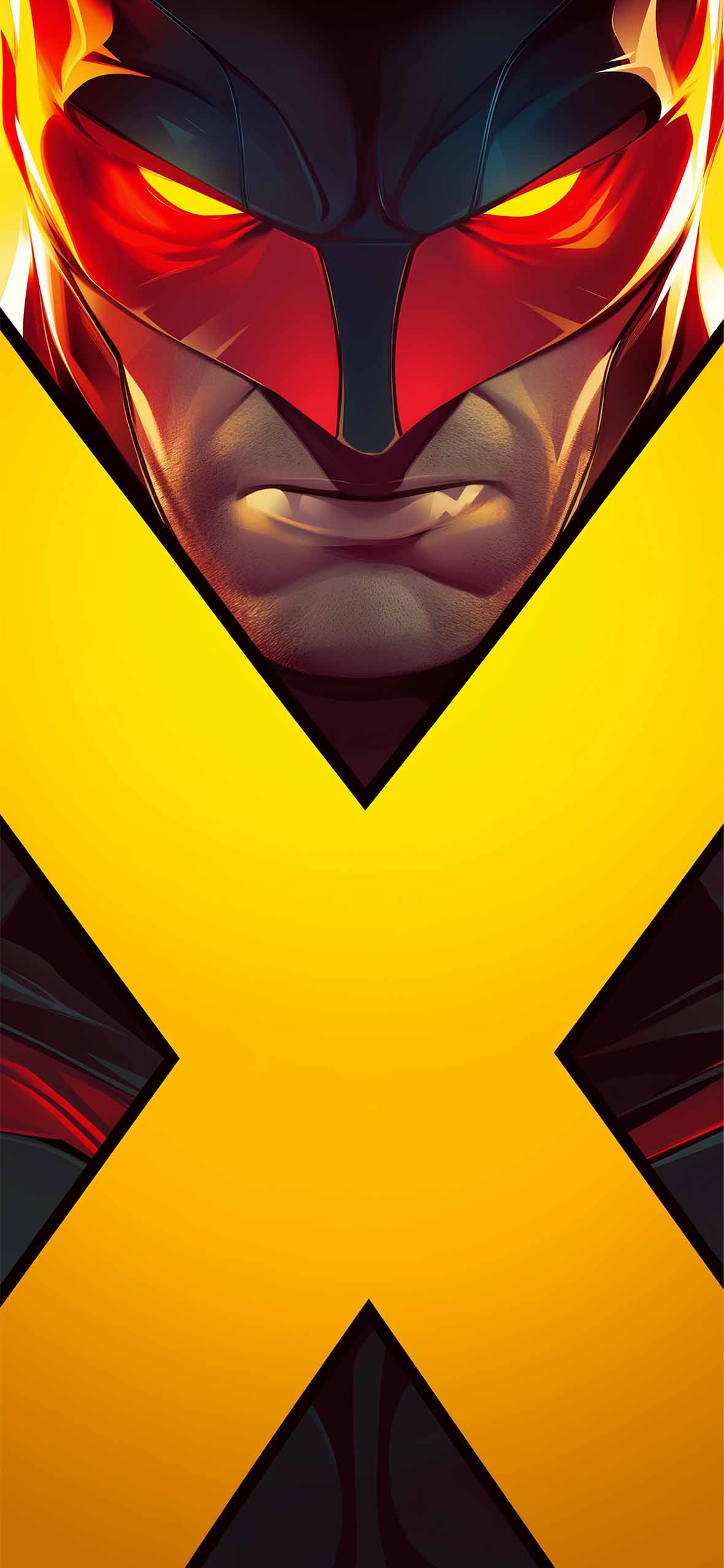 Fiery X-Men Face Wallpapers - Epic Marvel Wallpapers iPhone
