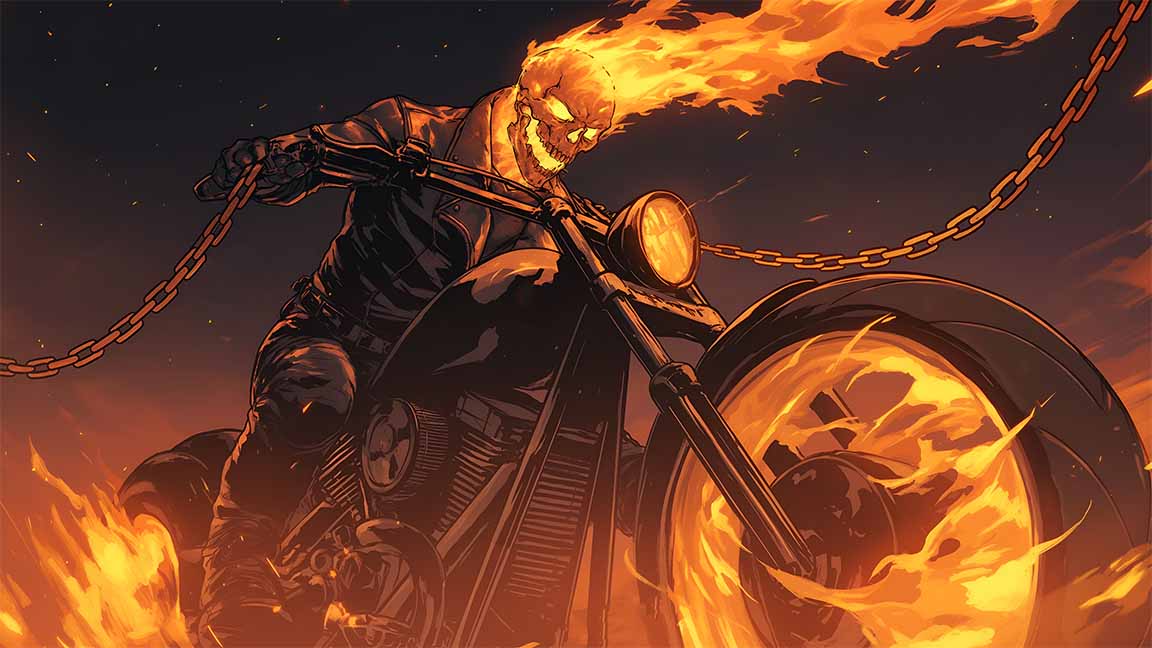 Ghost Rider Wallpaper Marvel Ghost Rider Flaming Desktop Wallpaper