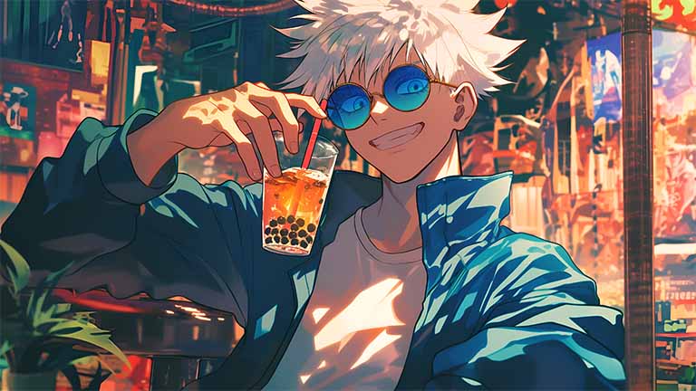 Jujutsu Kaisen Gojo Sakura Desktop Wallpaper - Anime Wallpaper