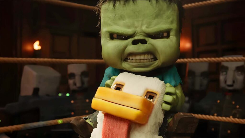 Minecraft Baby Zombie Duck Ride Angry Face Wallpaper 4K