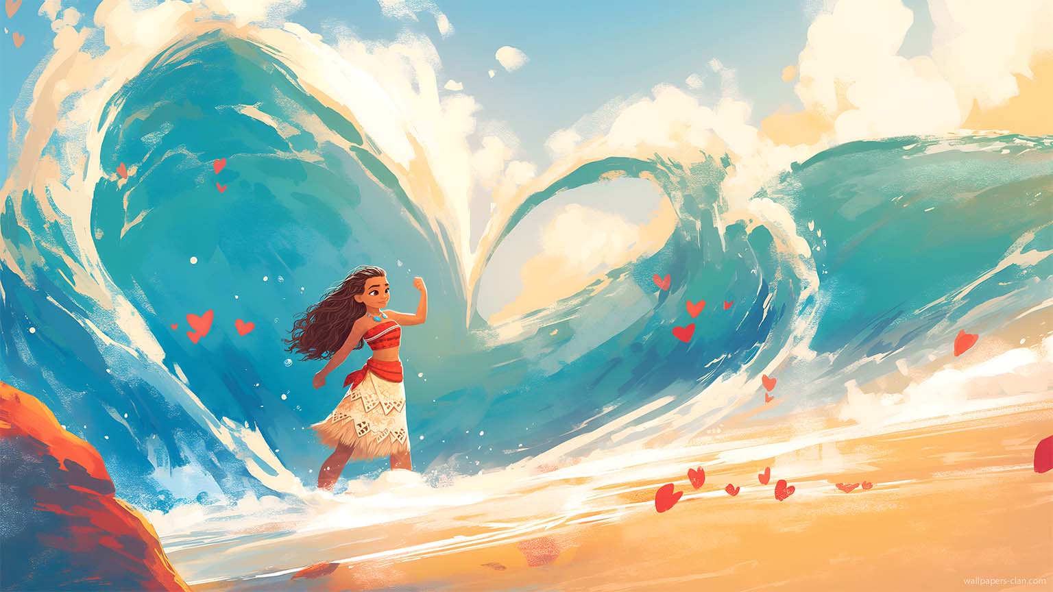 Moana Heart Wave Love Desktop Wallpaper 4K - Moana Wallpaper