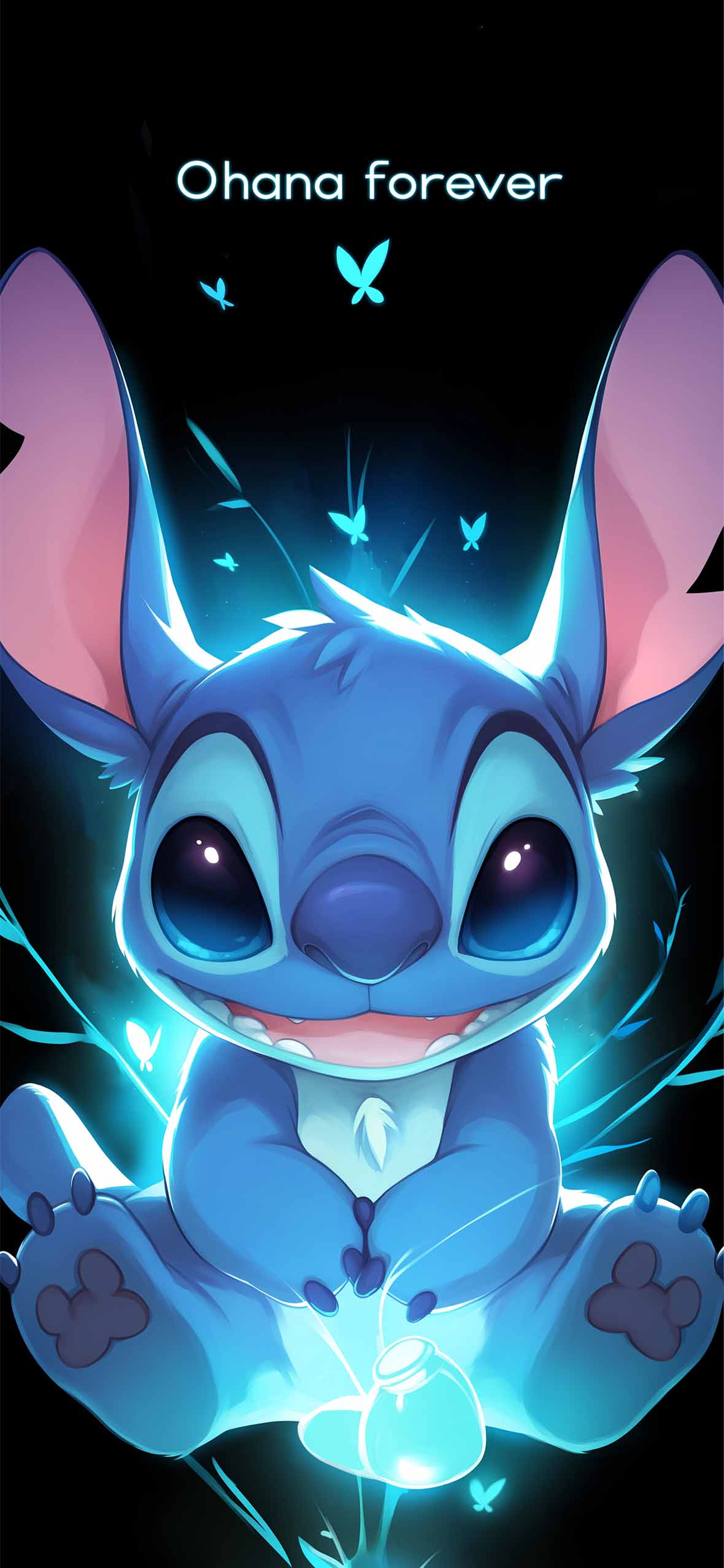 Ohana Forever Stitch Glowing Blue Cute Wallpapers - HD Wallpaper