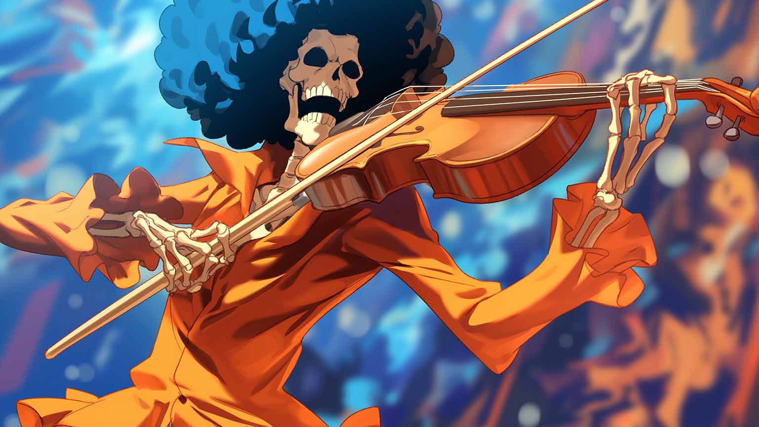 Free One Piece Brook Violin Performance Desktop Wallpaper