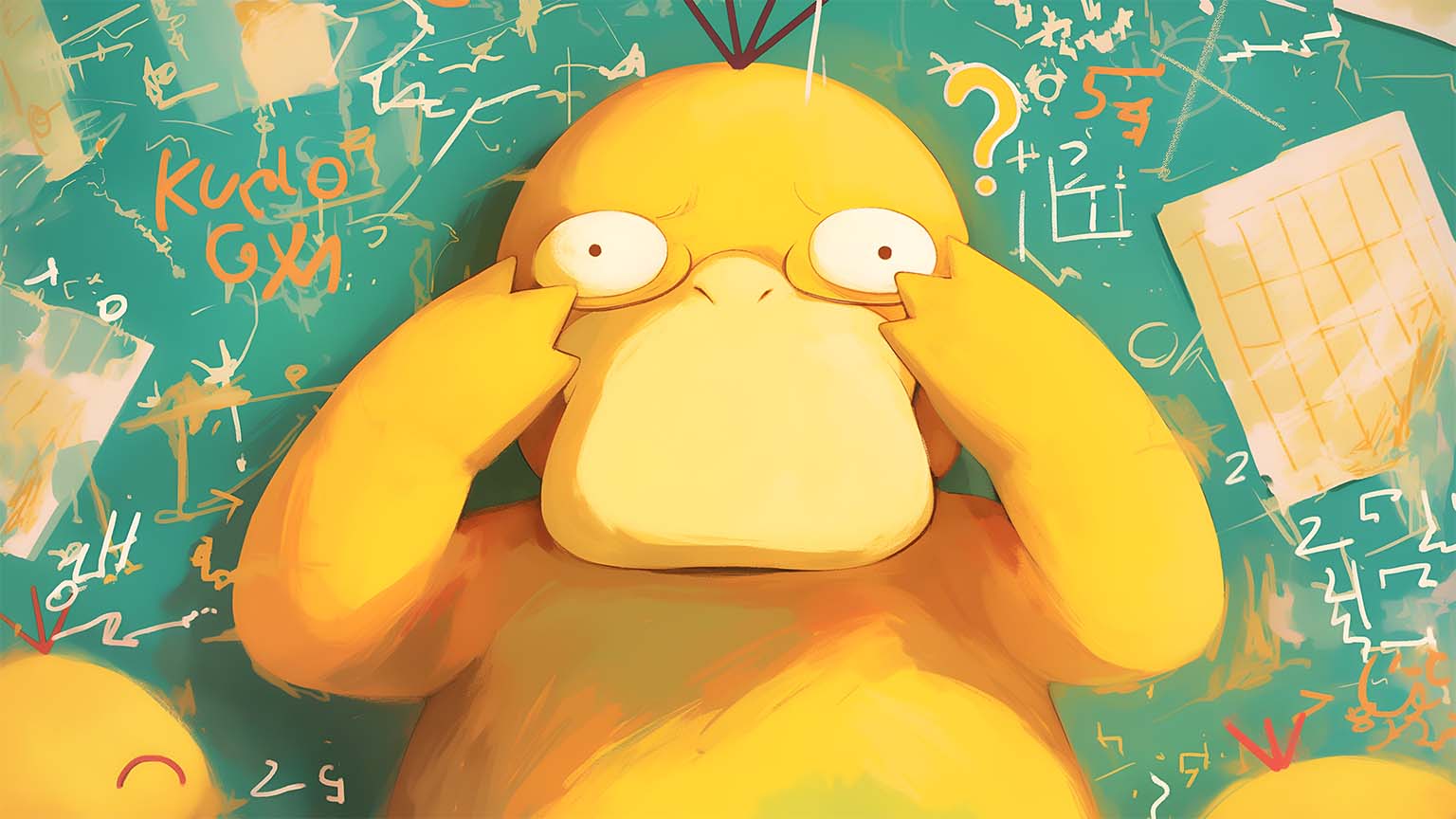 Psyduck Math Confusion PC Wallpaper - Pokemon Wallpaper 4K