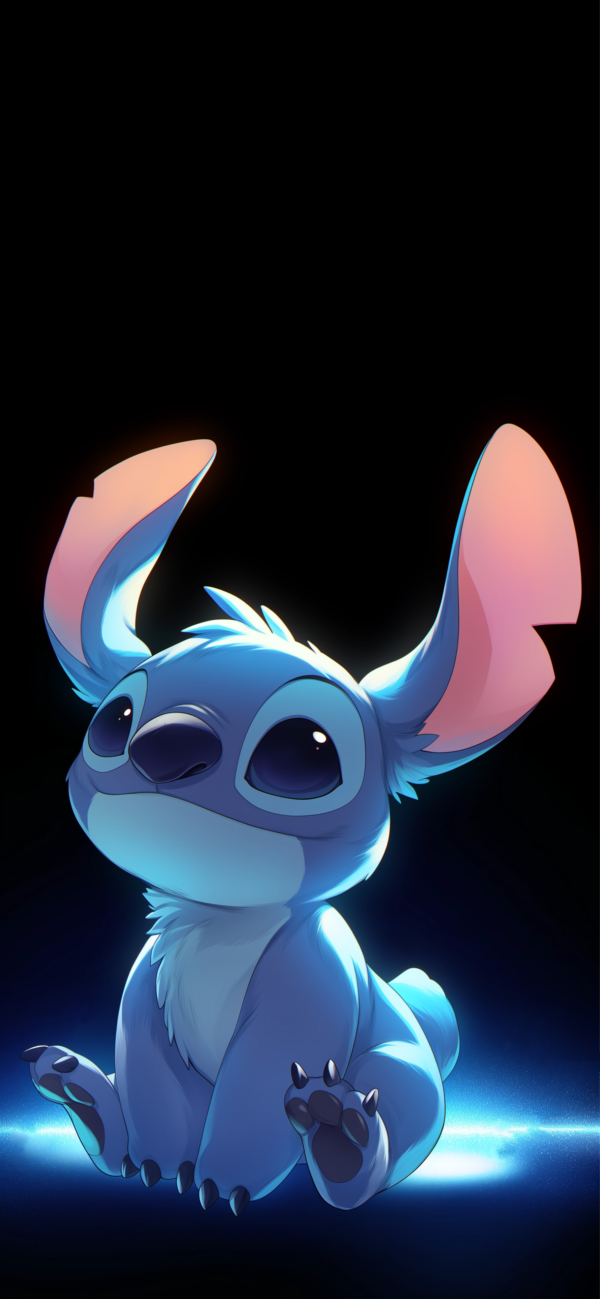 Stitch Glowing Blue Light Ohana Vibe Wallpapers - Disney Wallpaper