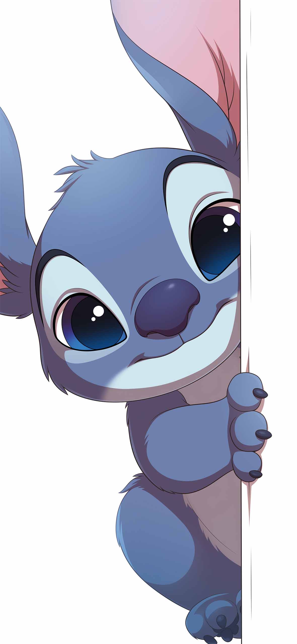 Stitch Peeking Wall Cute Cartoon Style Wallpapers - Wallpapers HD