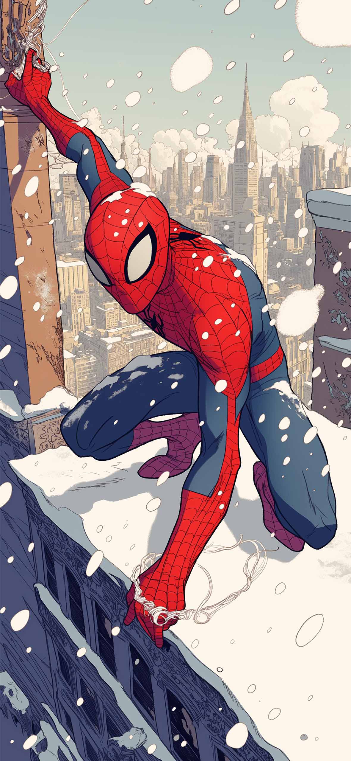 Winter Swing Spider-Man Snow City Wallpapers - Superhero Vibes