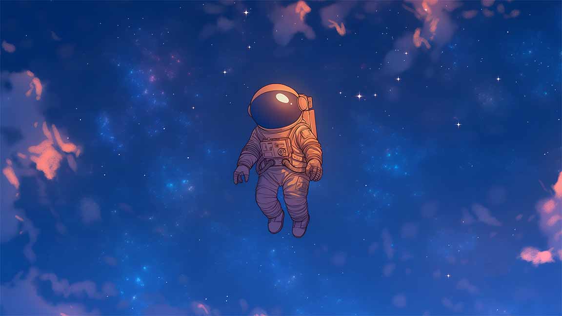 Among Us Floating Cosmic Mystery Style Desktop Wallpaper 4K