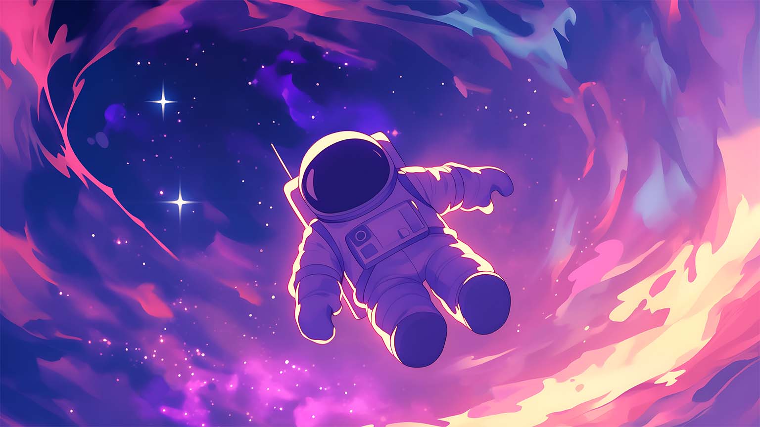Among Us Space Float Minimal Style Desktop Wallpaper 4K & HD
