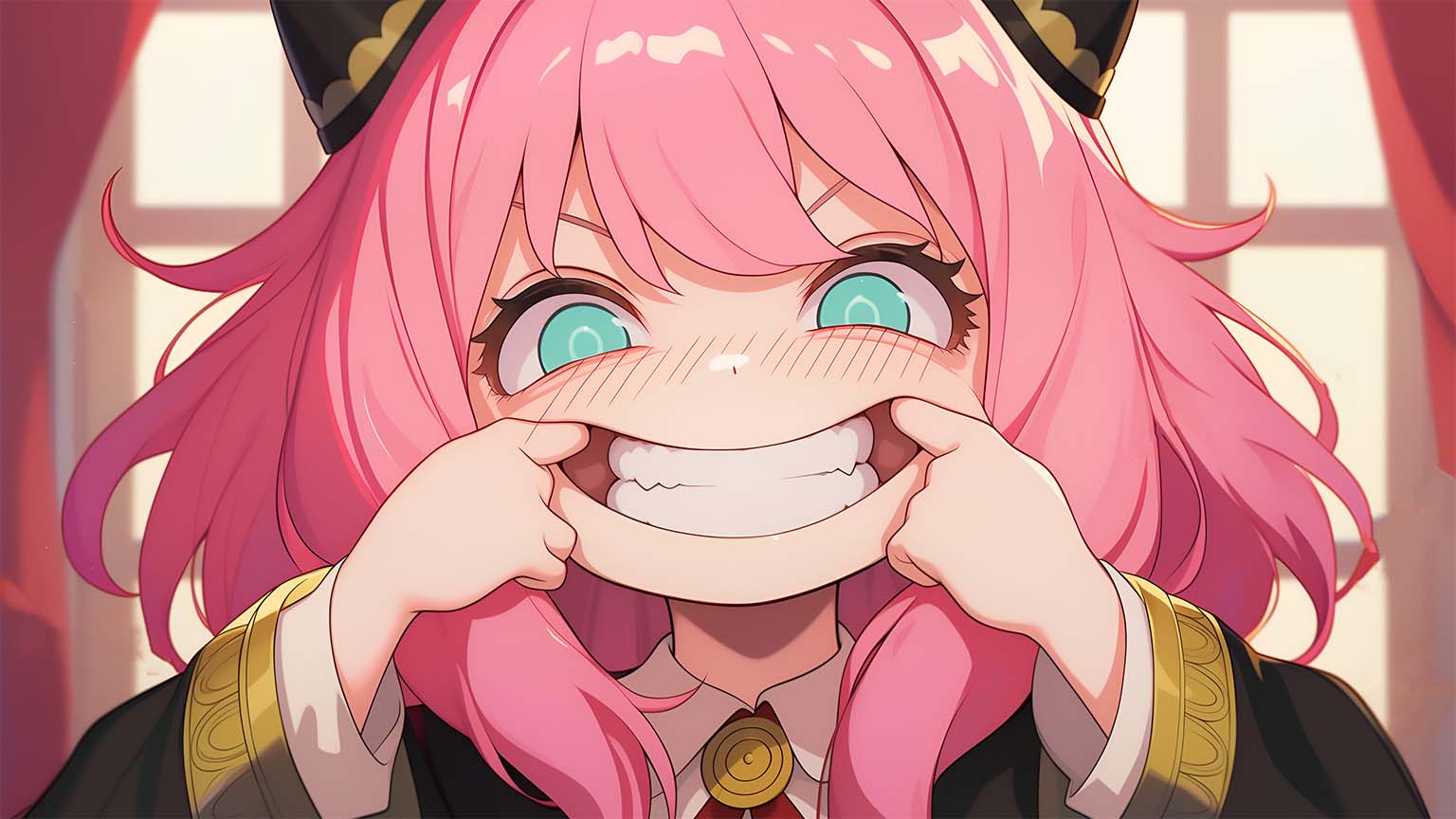 Anya Forger Smug Face Spy x Family Anime Desktop Wallpaper