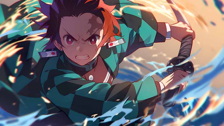 Demon Slayer Tanjiro Bright Smile Desktop Wallpaper