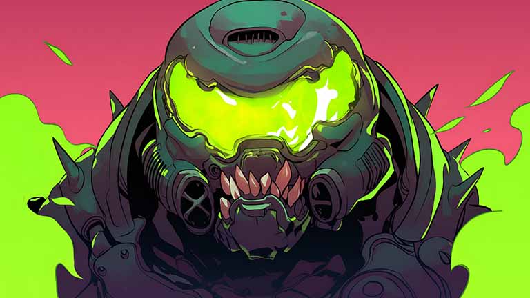 Doom Slayer Glowing Eyes Desktop Wallpaper - 4k Wallpaper