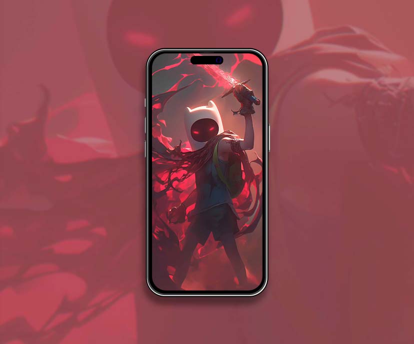 Finn with Demon Sword Dark Adventure Time Wallpapers iPhone