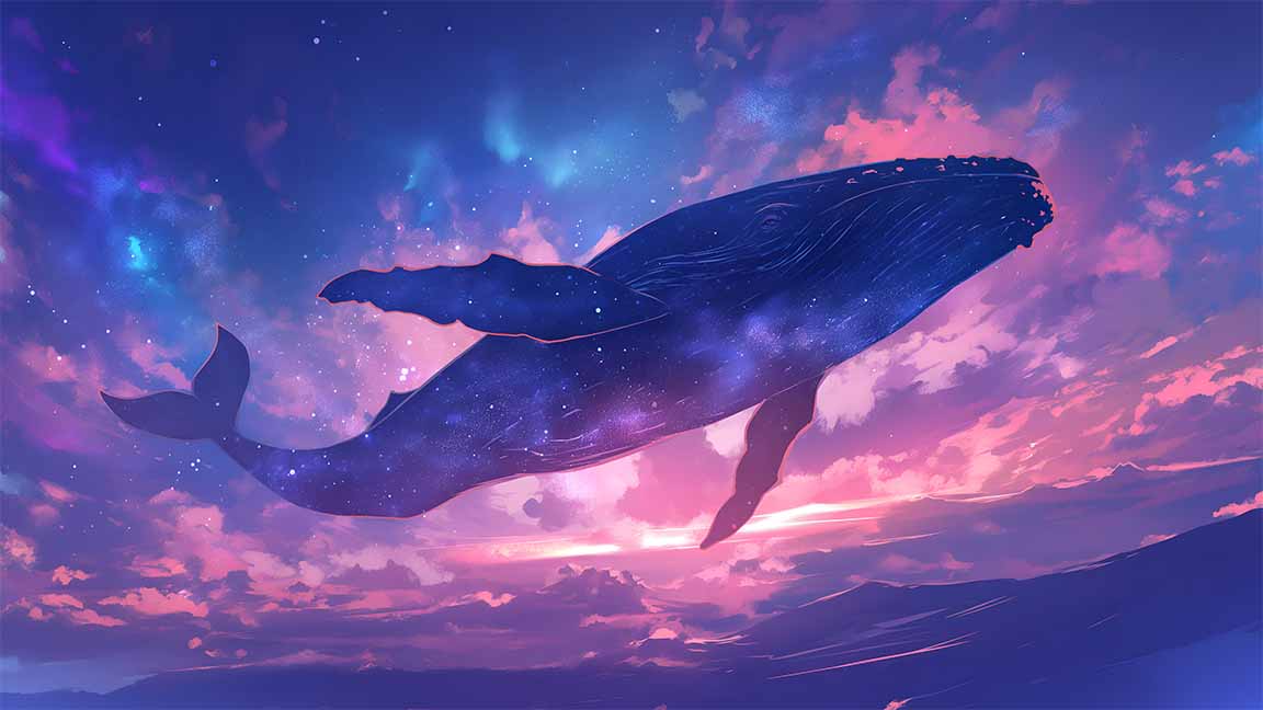 Galaxy Whale Floating Cosmic Ocean Desktop Wallpaper 4K & HD