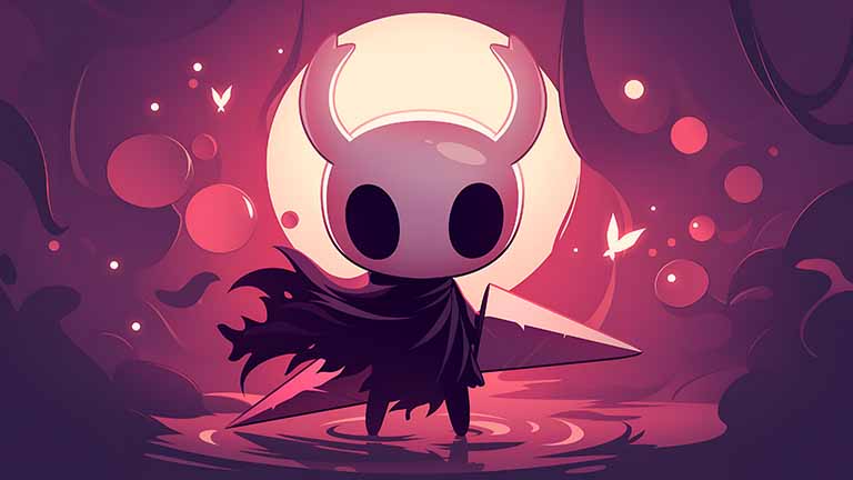Hollow Knight The Knight Glowing Spirits Desktop Wallpaper