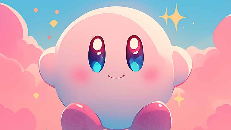 KirbyCharming Smile Desktop Wallpaper - Free Kirby Wallpaper