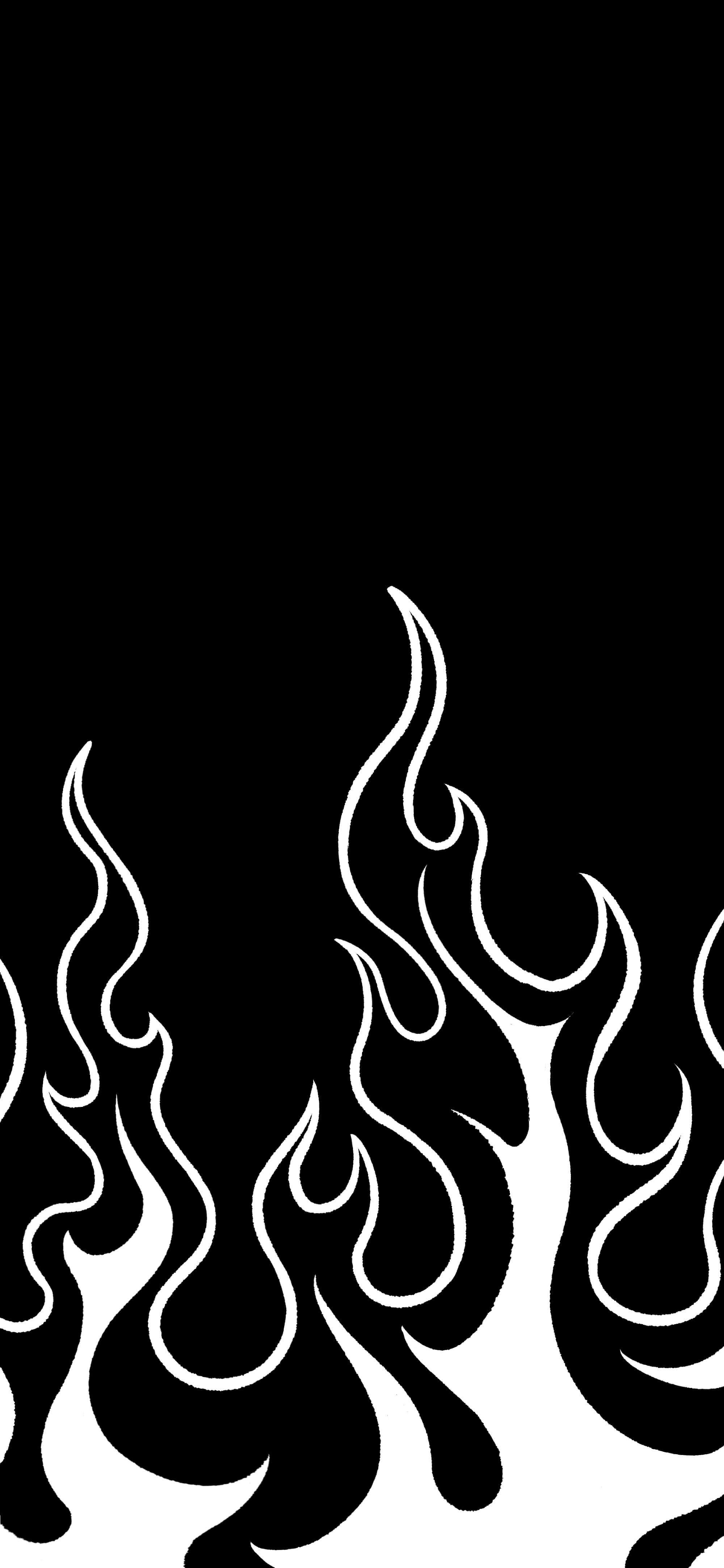 Minimal Fire Flame Art Black Wallpapers - Dark Phone Wallpapers