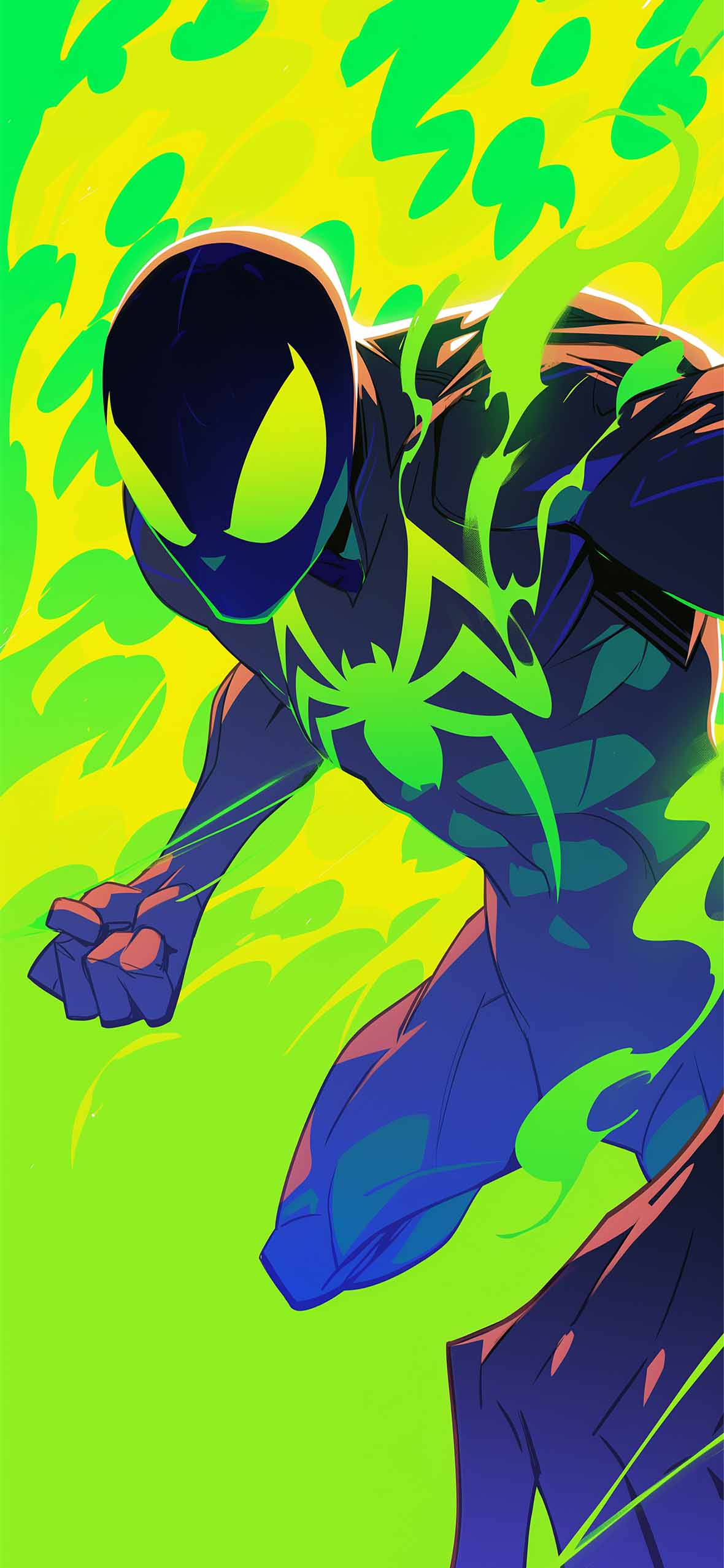 Neon Spider-Man Green Flames Wallpapers - Superhero Wallpaper