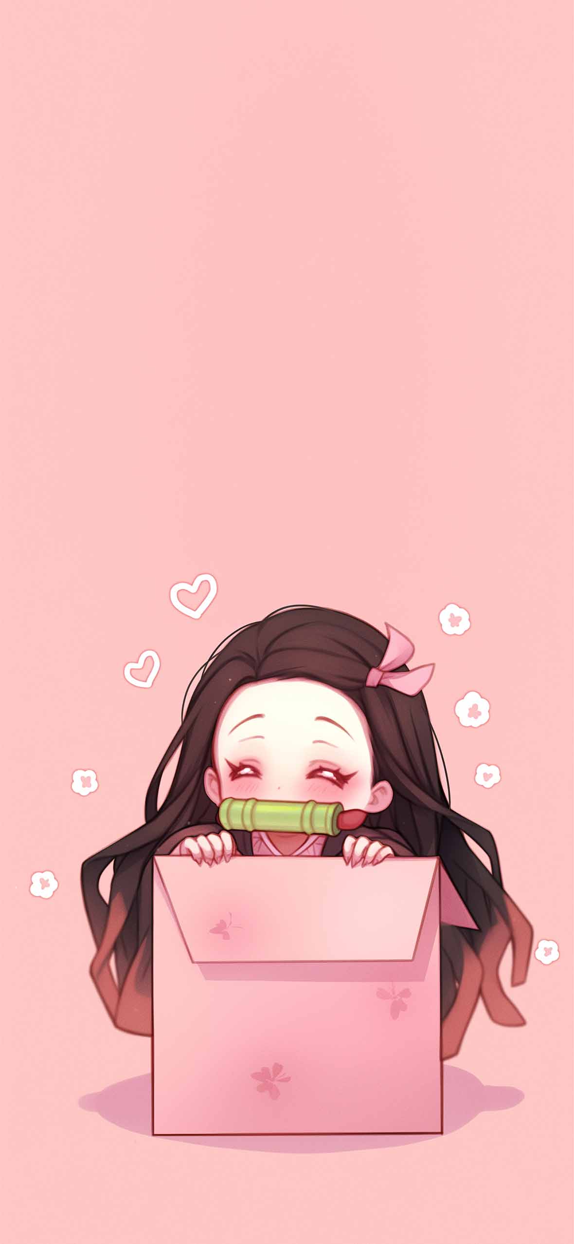 Nezuko Cute Demon Slayer Pink Box Wallpapers - Anime Wallpaper