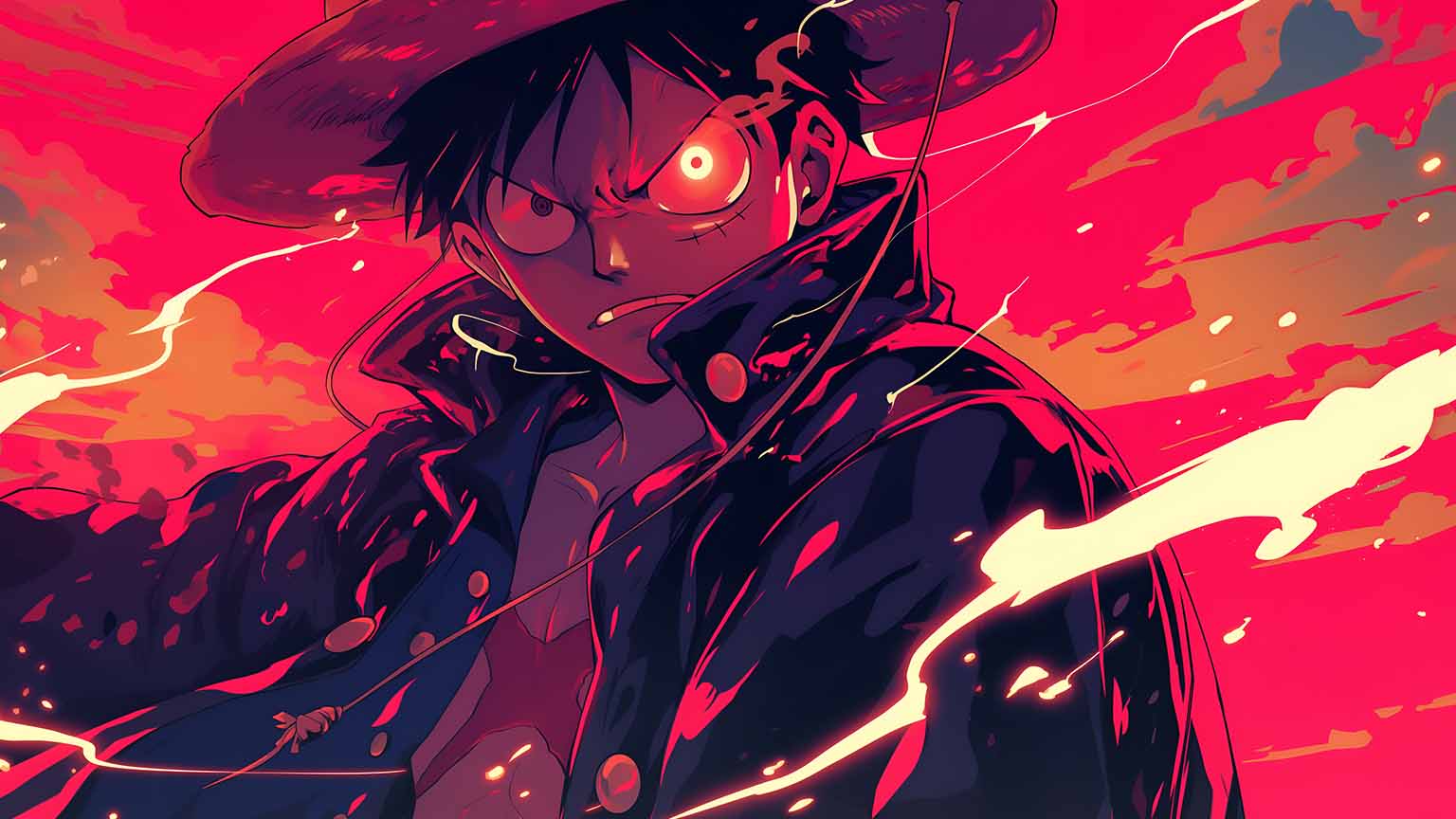 One Piece Monkey D. Luffy Haki Aura Desktop Wallpaper