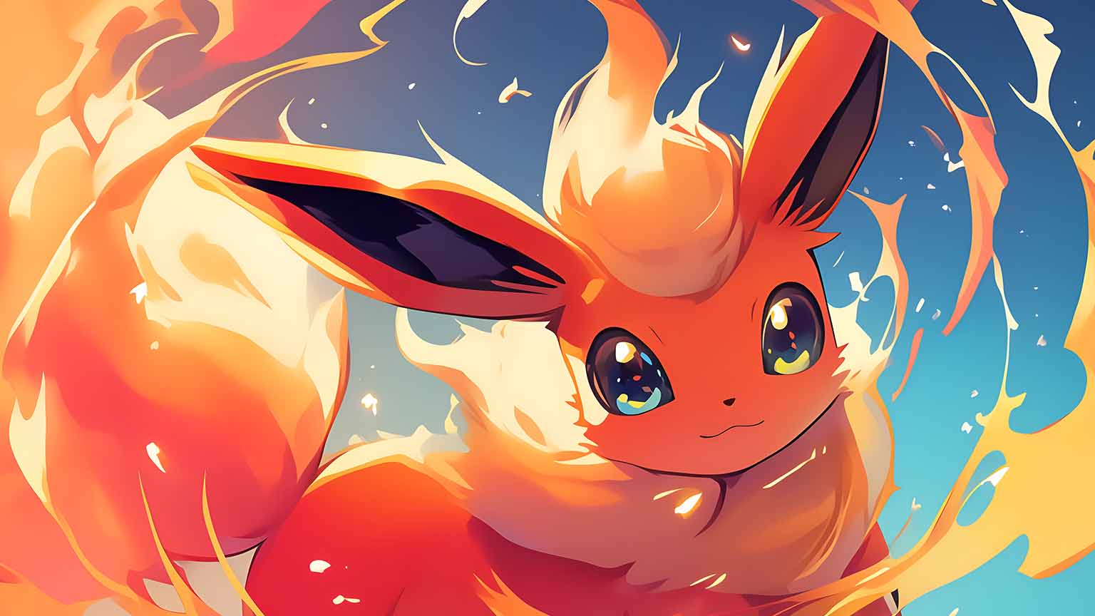 Pokemon Flareon Cute Fire Desktop Wallpaper - Anime Wallpaper