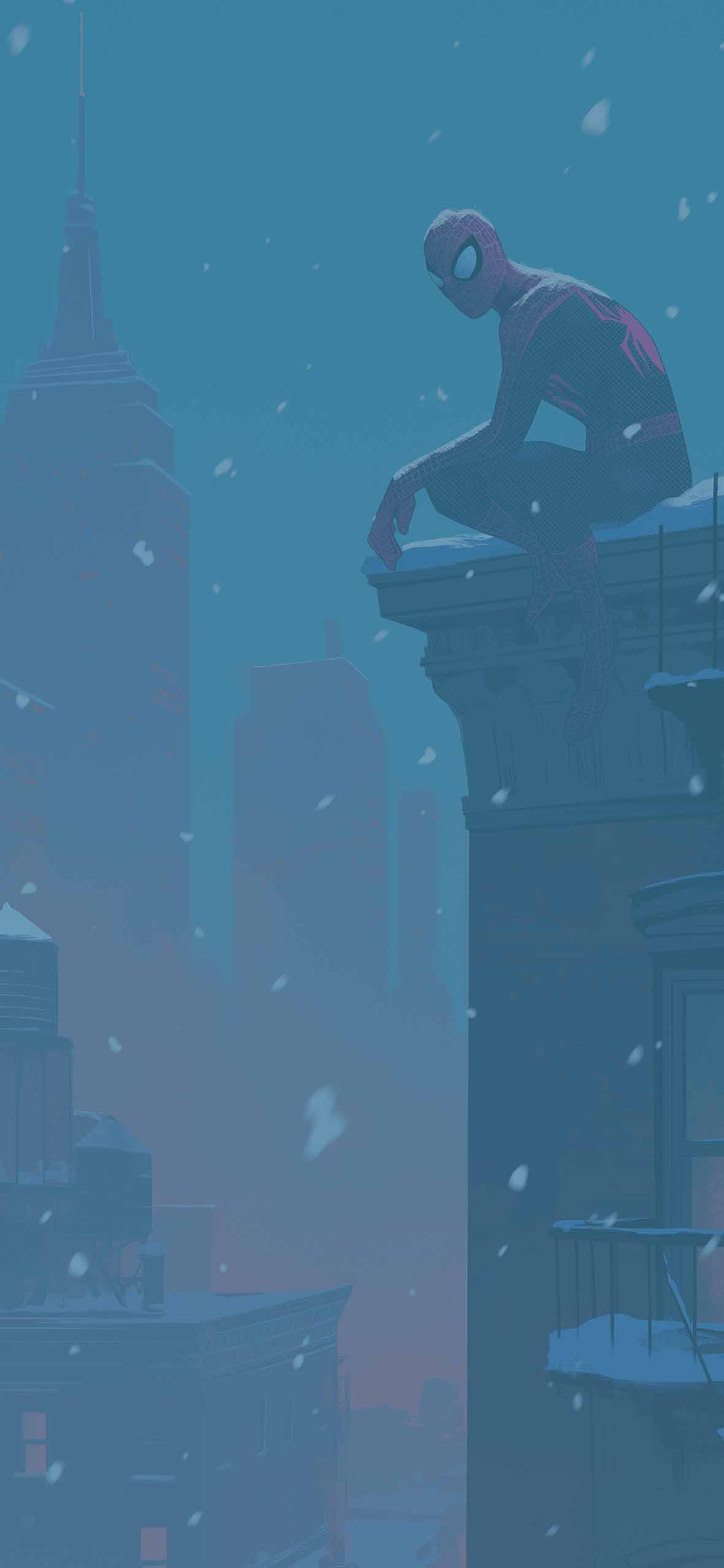 Spider-Man Winter City Rooftop Wallpapers - Marvel Wallpapers HD