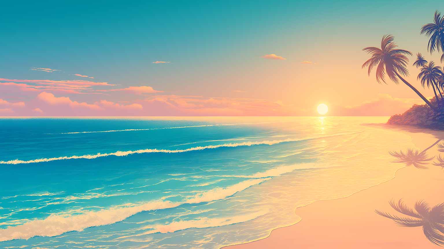 Free Tropical Beach Paradise View Desktop Wallpaper