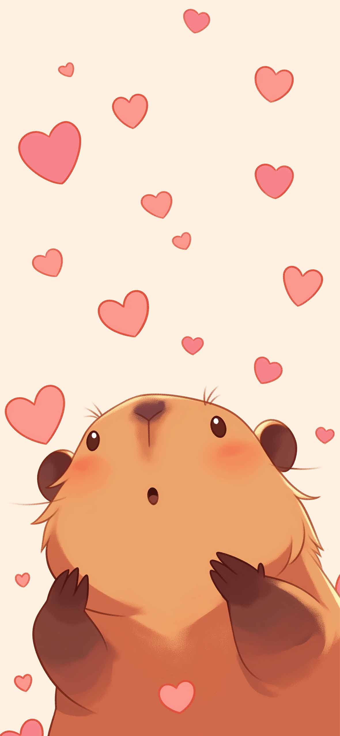 Adorable Capybara Heartfall Cute Wallpapers - Animals Wallpapers