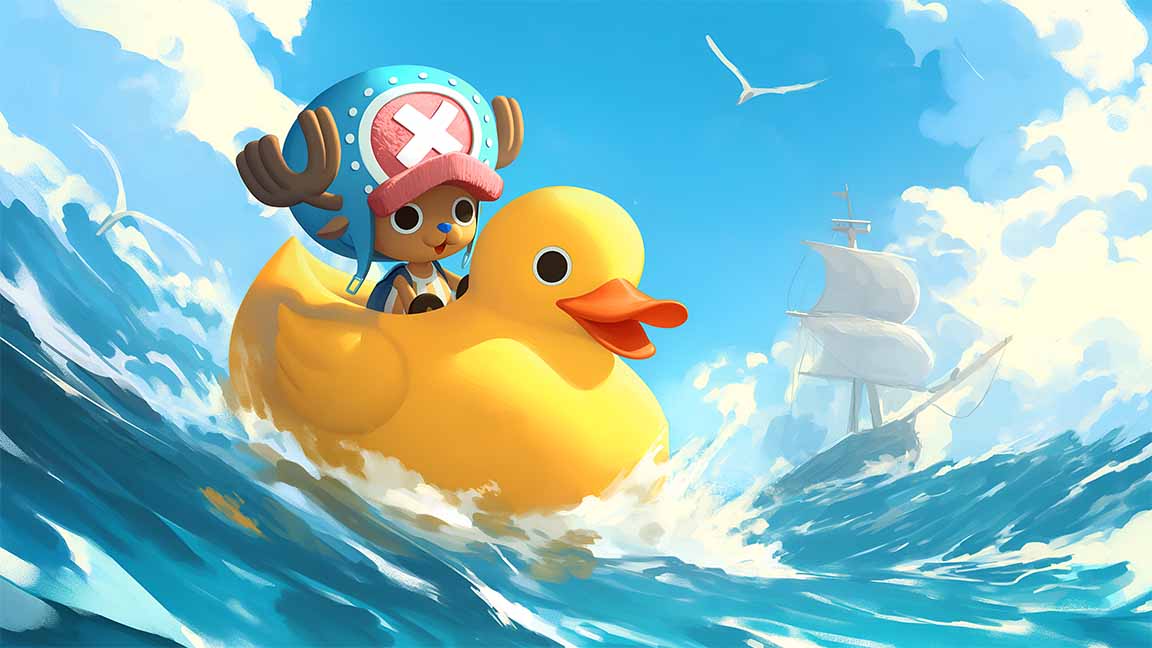 Chopper Rubber Duck Sailing One Piece Desktop Wallpaper 4K