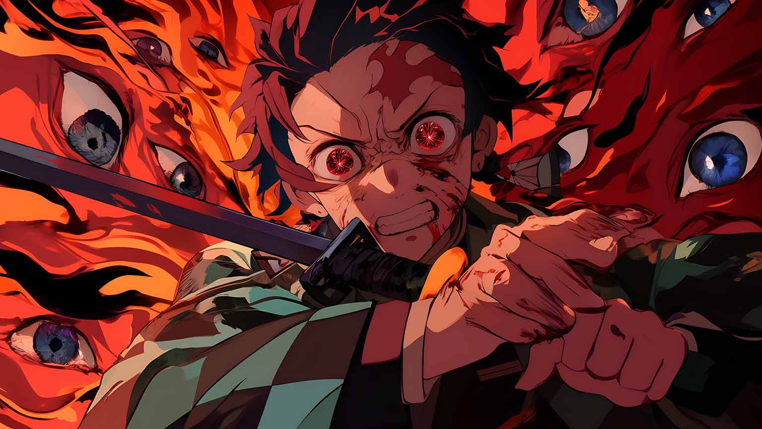 Free Tanjiro Kamado Butterflies Forest Desktop Wallpaper 4K