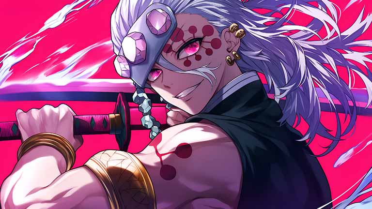 Demon Slayer Tengen Uzui Flashy Hashira Desktop Wallpaper