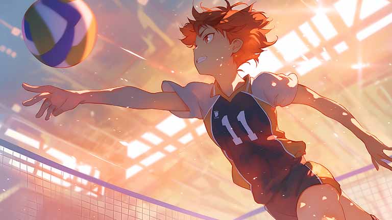 Free Haikyuu Hinata Shoyo Jump Serve Desktop Wallpaper 4K