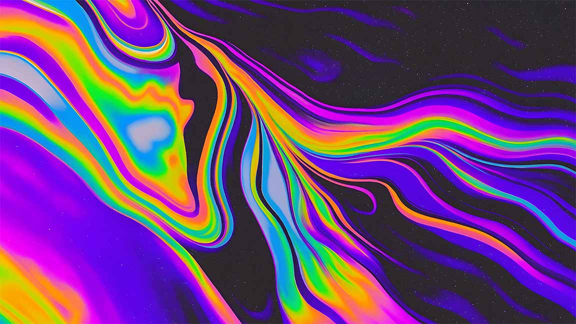 Neon Cosmic Oil Swirl Desktop Wallpaper - Download in HD & 4K