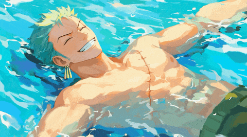 One Piece Zoro Summer Vibes GIF Wallpaper - Zoro Gif Wallpaper