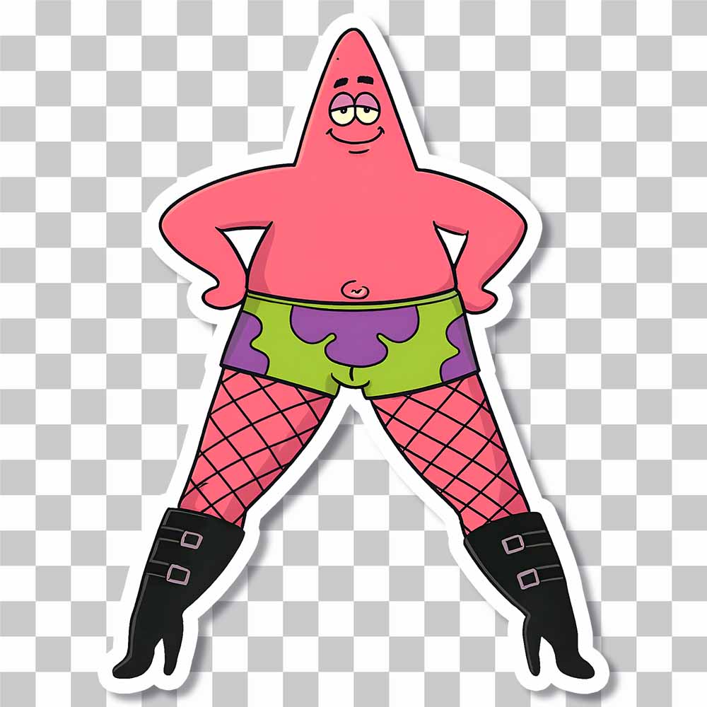 Patrick Fishnet Boots Meme Sticker PNG - Free Download - Wallpapers Clan