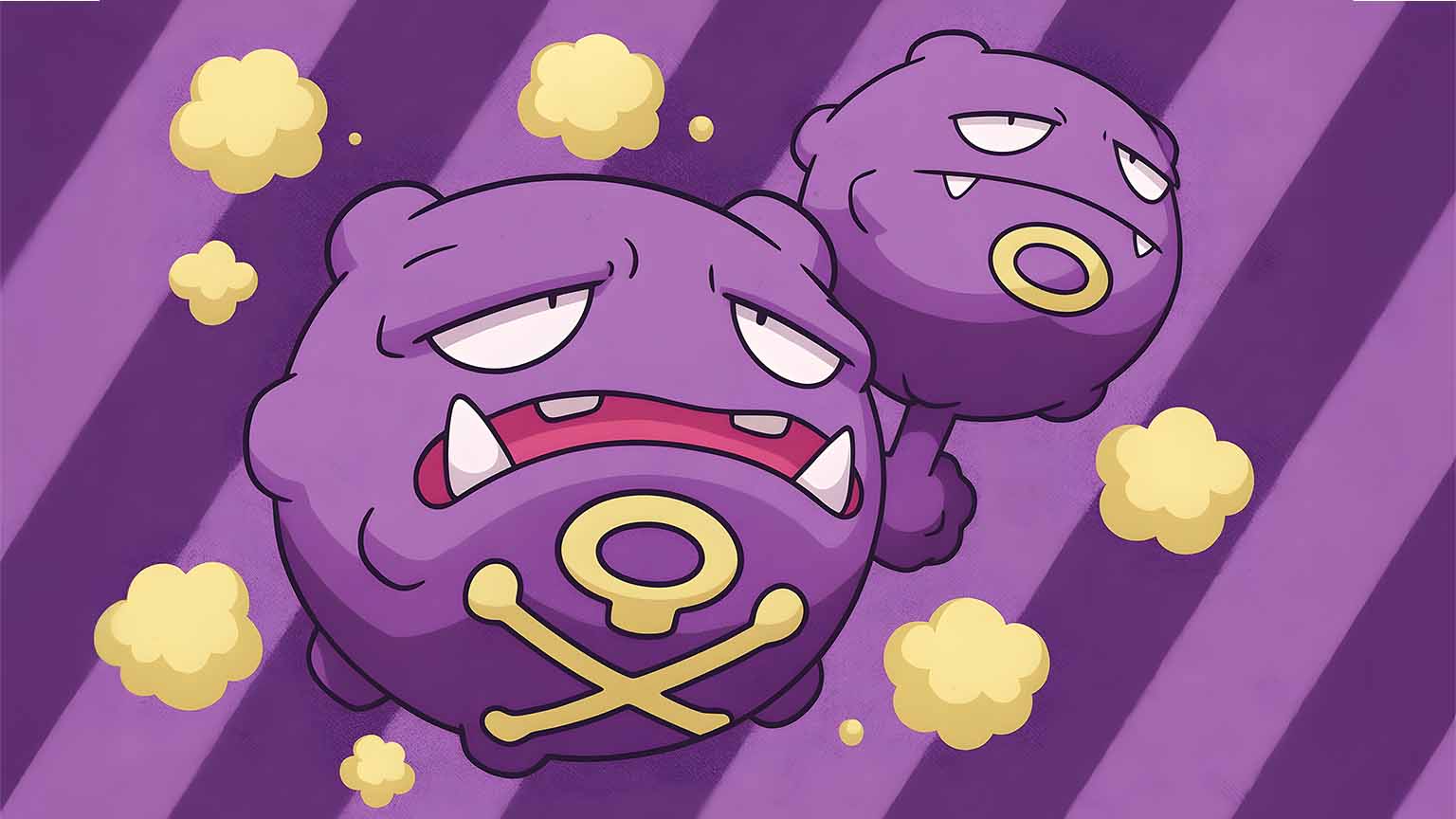 Pokemon Koffing Weezing Poison Gas Desktop Wallpaper 4K