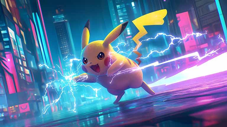 Pikachu Thunderbolt Wallpaper Using