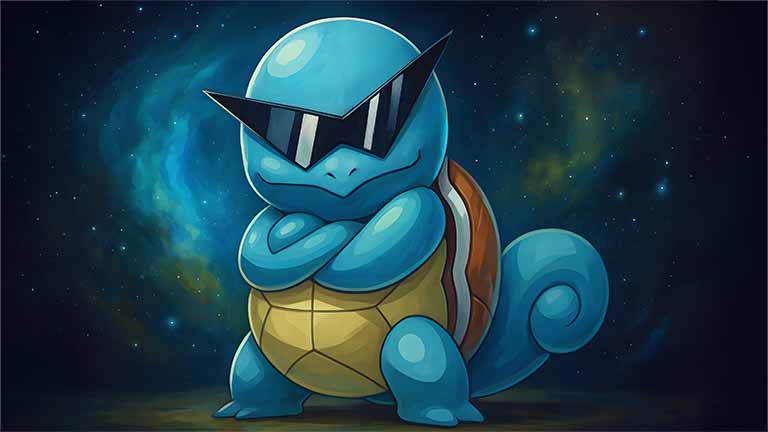 Free Pokemon Squirtle Cool Shades Desktop Wallpaper
