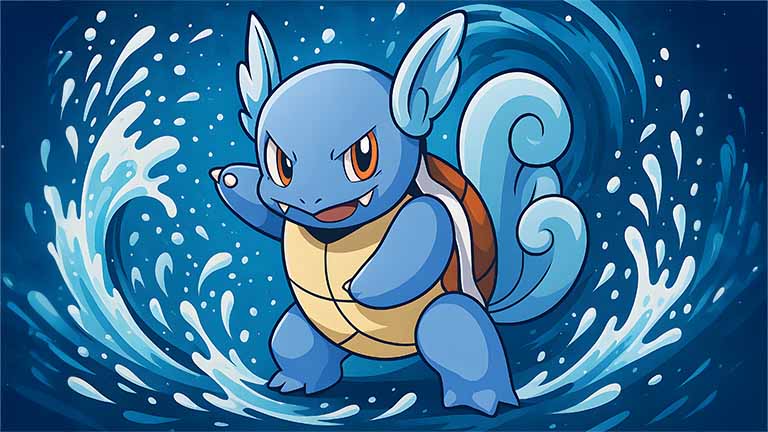 Free Pokemon Wartortle Water Splash Desktop Wallpaper 4K