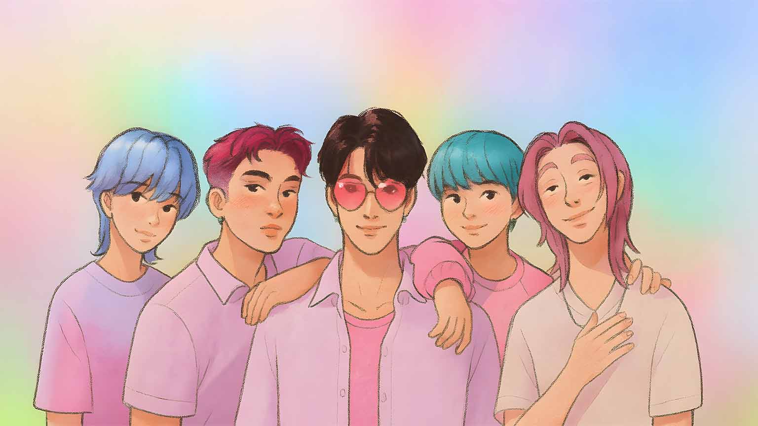 Saja Boys Kpop Demon Hunters Group Art Wallpaper - HD & 4K