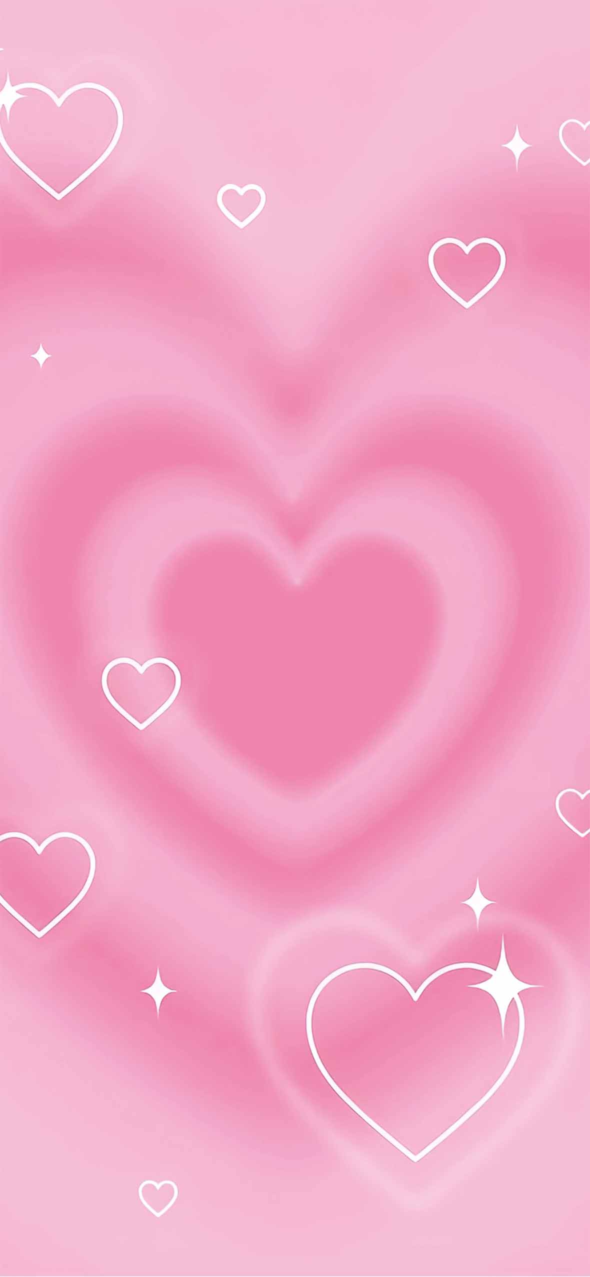 Sparkly Pink Hearts Love Core Wallpapers - Aesthetic Wallpaper HD