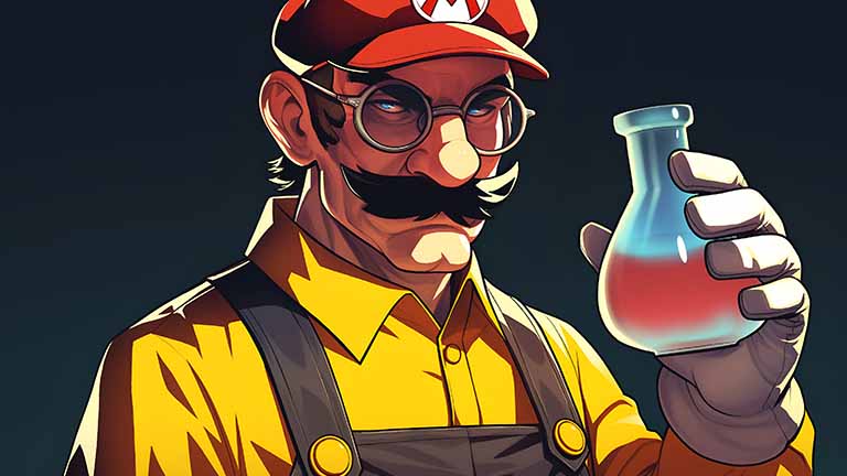 Free Super Mario Walter White Potion Desktop Wallpaper