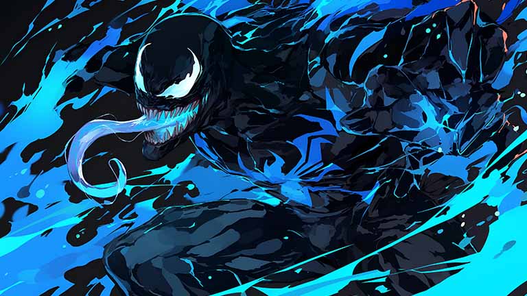 Venom Electric Blue Force Desktop Wallpaper - Venom Wallpaper