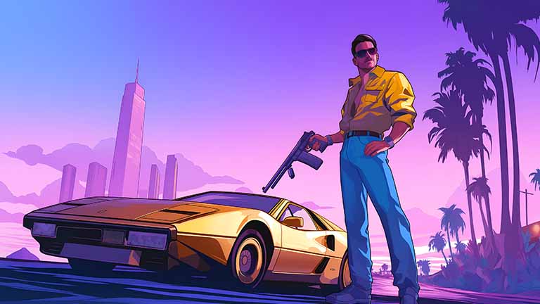 Free Vice City Gangster Sports Car Desktop Wallpaper
