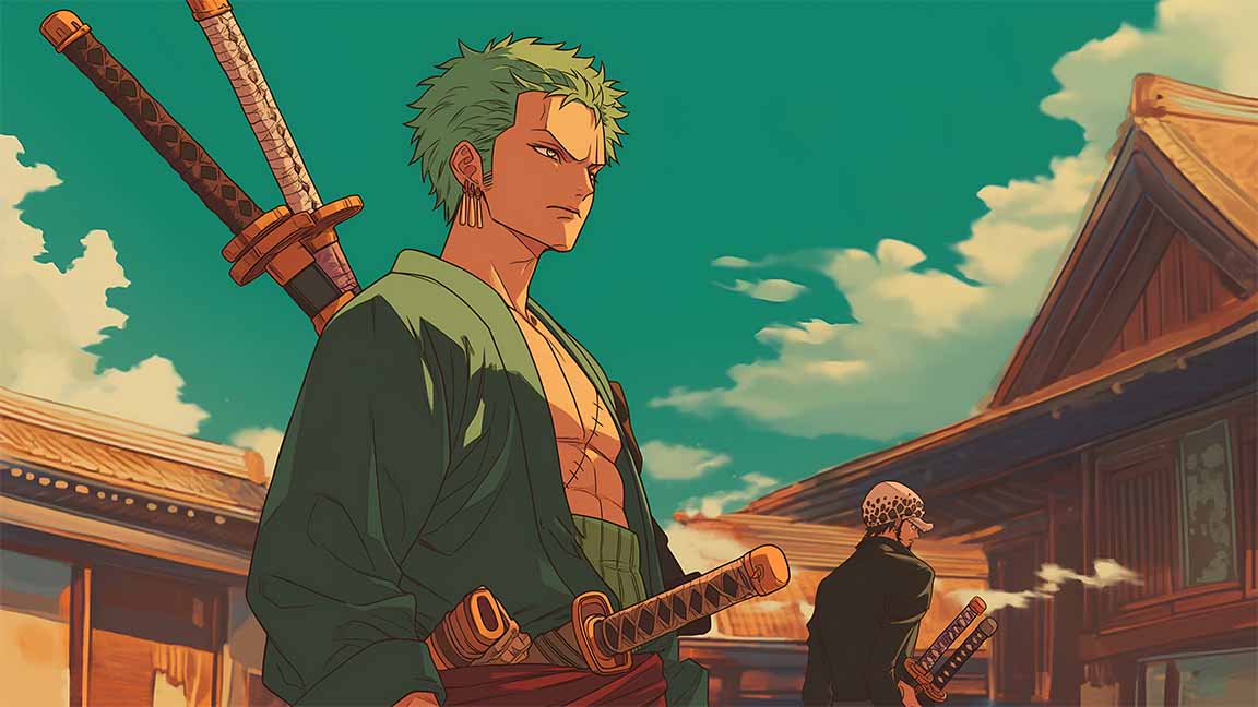 One Piece Roronoa Zoro Shura Stance Desktop Wallpaper 4K